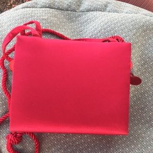 Bags | Red Satin Purse With Beads And Sequins | Poshmark